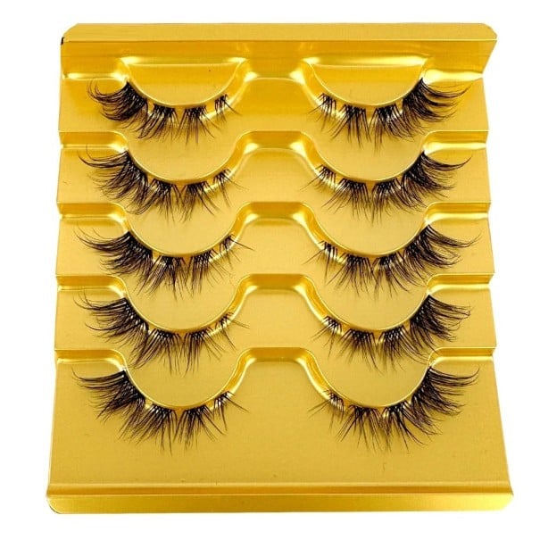 5 perechi de gene artificiale de nurcă Gene lungi false Adeziv natural ...
