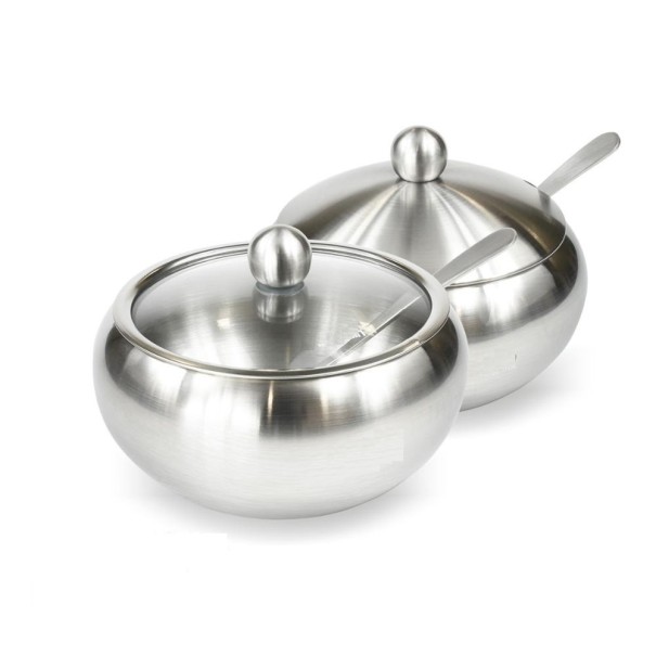 Nerezová dóza na cukor s lyžičkou | Lapert.sk