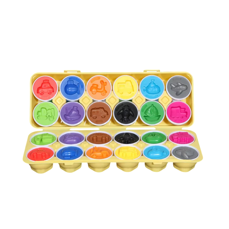 12 kpl lajittelusensorisia munia 4,5 x 5 cm Liikennevälineet laatikossa ...