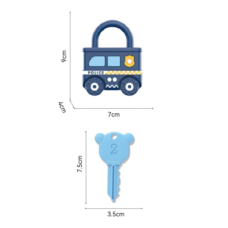 3 kpl Oppimissarja ajoneuvoja avaimilla ja lukolla Motorinen leikki ...