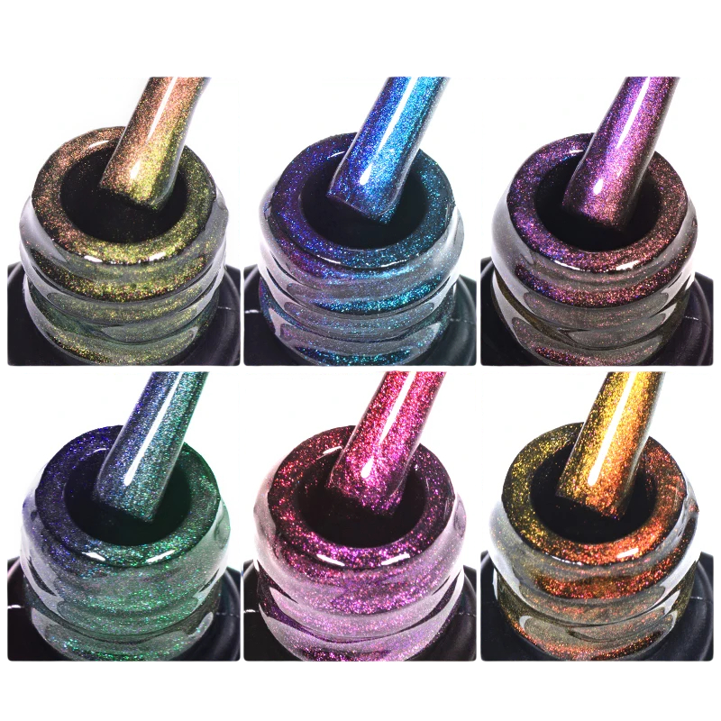 8 db-os készlet mágneses gél lakkok 9D macska szeme 7 ml UV LED ...