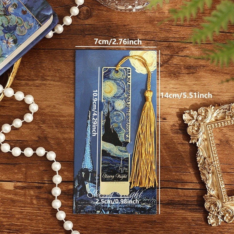 Kovová záložka do knihy motiv inspirovaný dílem Vincenta van Gogha ...