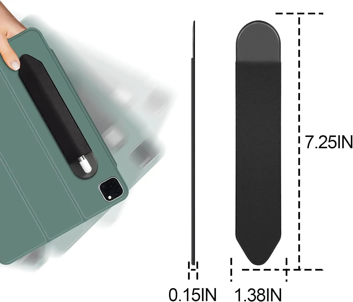 Öntapadós elastikus tok az Apple Pencil 1 és 2 számára 18,4 x 3,5 cm ...