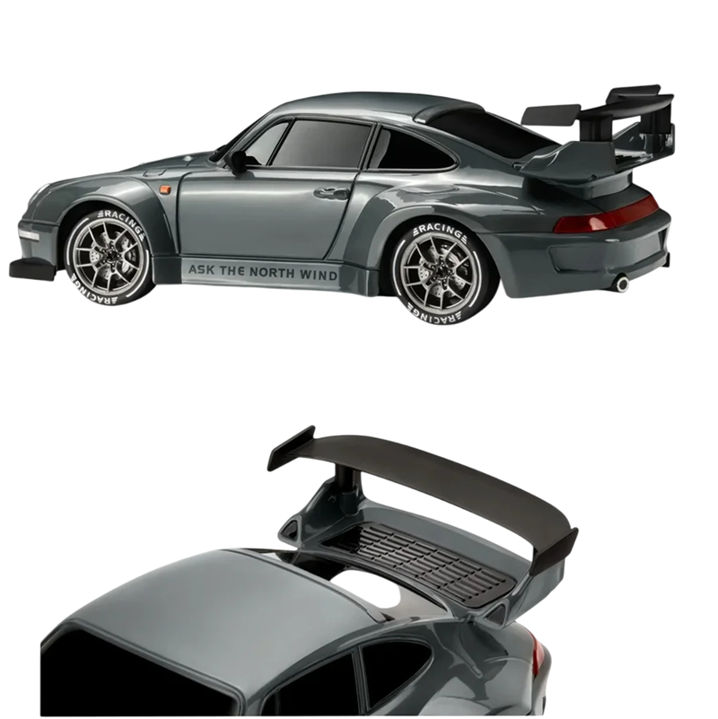 RC drift autó 1:24 fekete 20 km/h 4WD fém műanyag távirányító 3,7 V ...