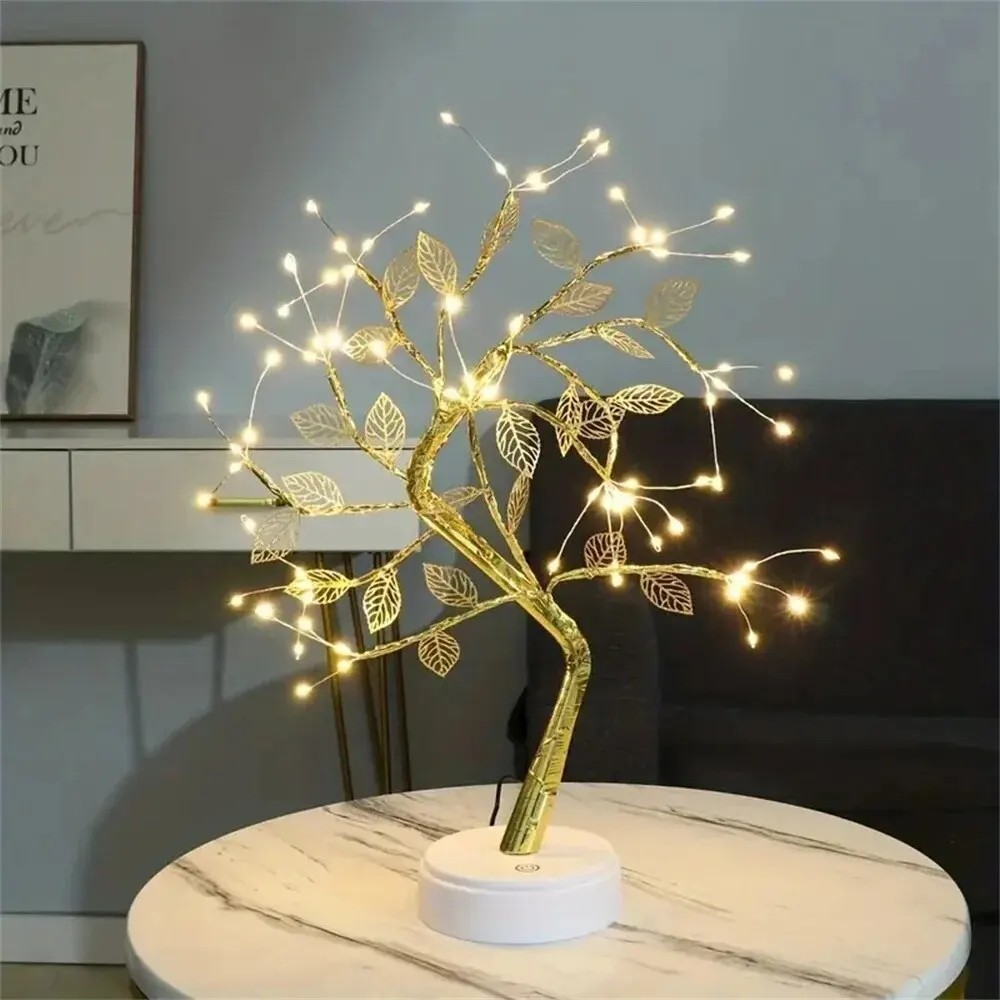 Svietiaci LED strom 45 cm s listami USB alebo batérie 72 diód Prírodná ...
