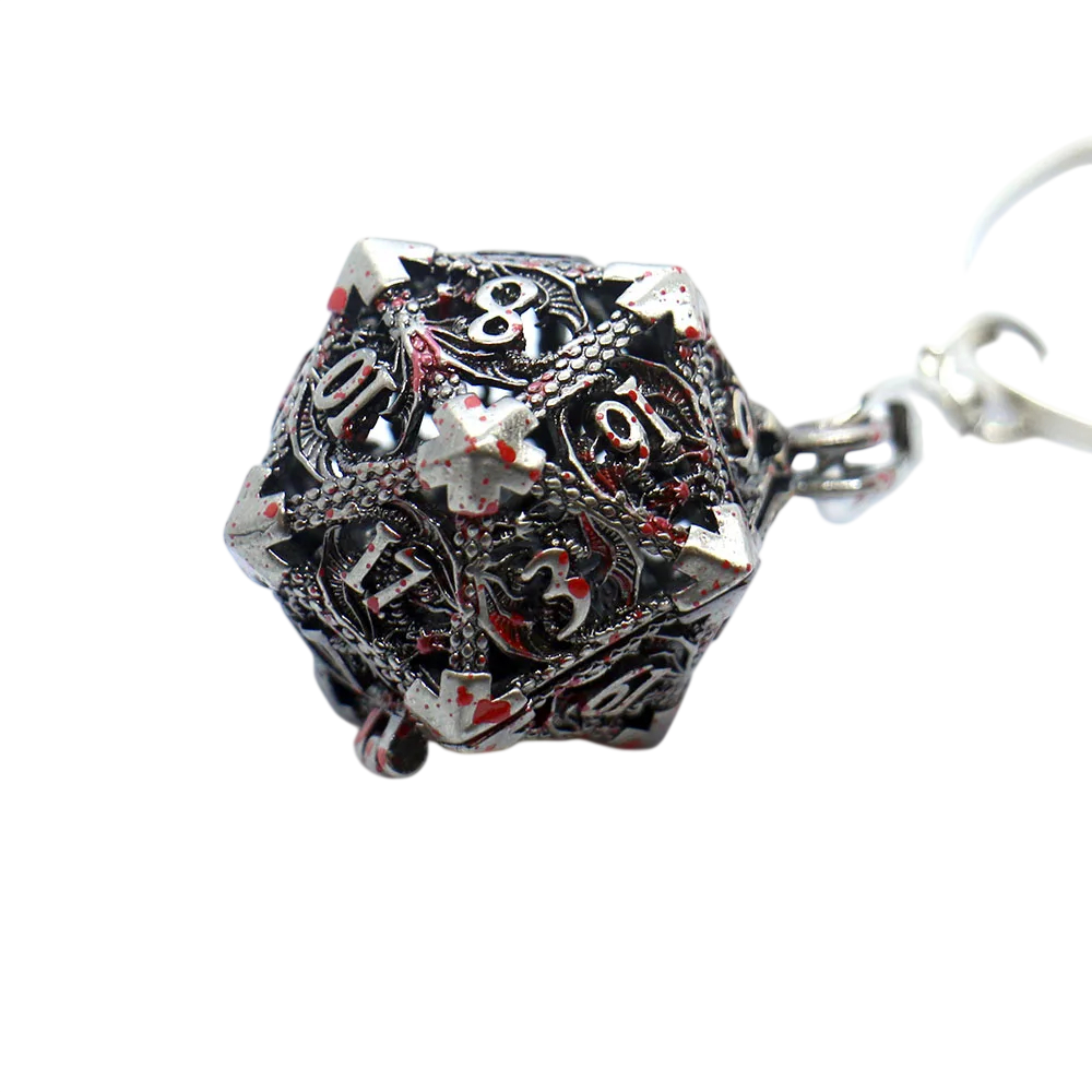 Üreges fém kulcstartó sokszögletű kocka mini kockákkal 7 db Fantasy ...