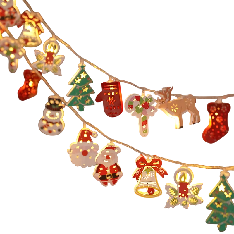 Vánoční LED světelný řetězec 1,5 m Santa Claus Elf Sněhulák Svítící ...